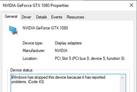 GTX 1080 Error 43 repair - Repair Wiki
